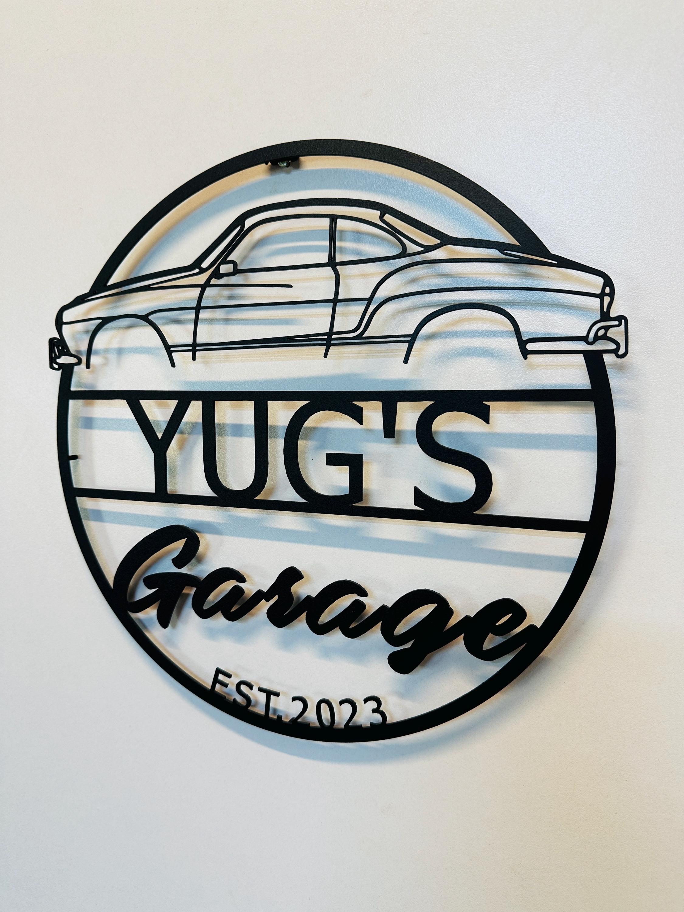 Custom Car Garage Metal Wall Art Sign - Etsy