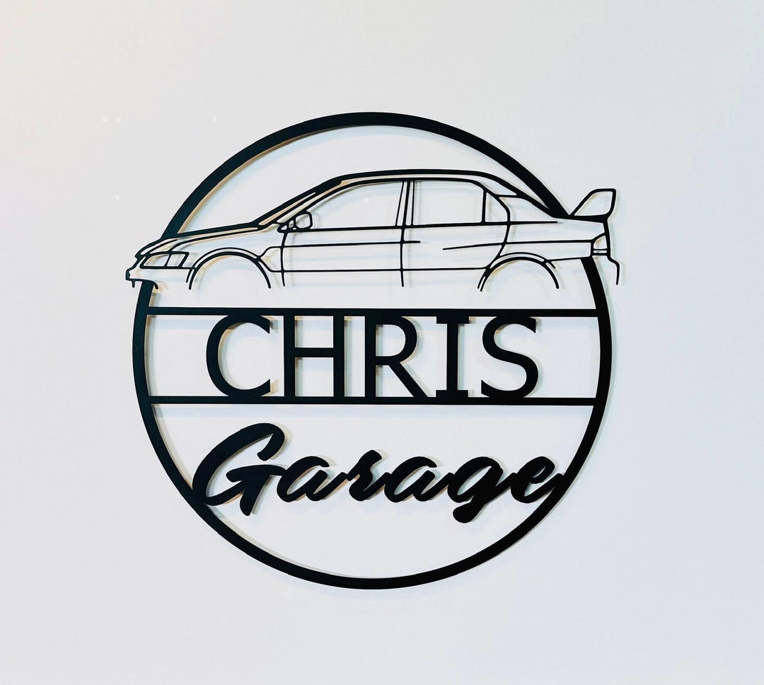 Custom Evo IX Metal Garage Sign: Personalized Car Theme Wall Art - Etsy