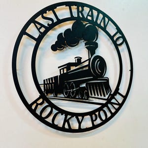 Personalized Railroad Metal Wall Sign , Custom Train Metal Wall Decor ...