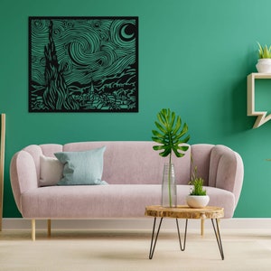 Starry Night Metal Wall Art Van Gogh Starry Night Wall Decor - Etsy