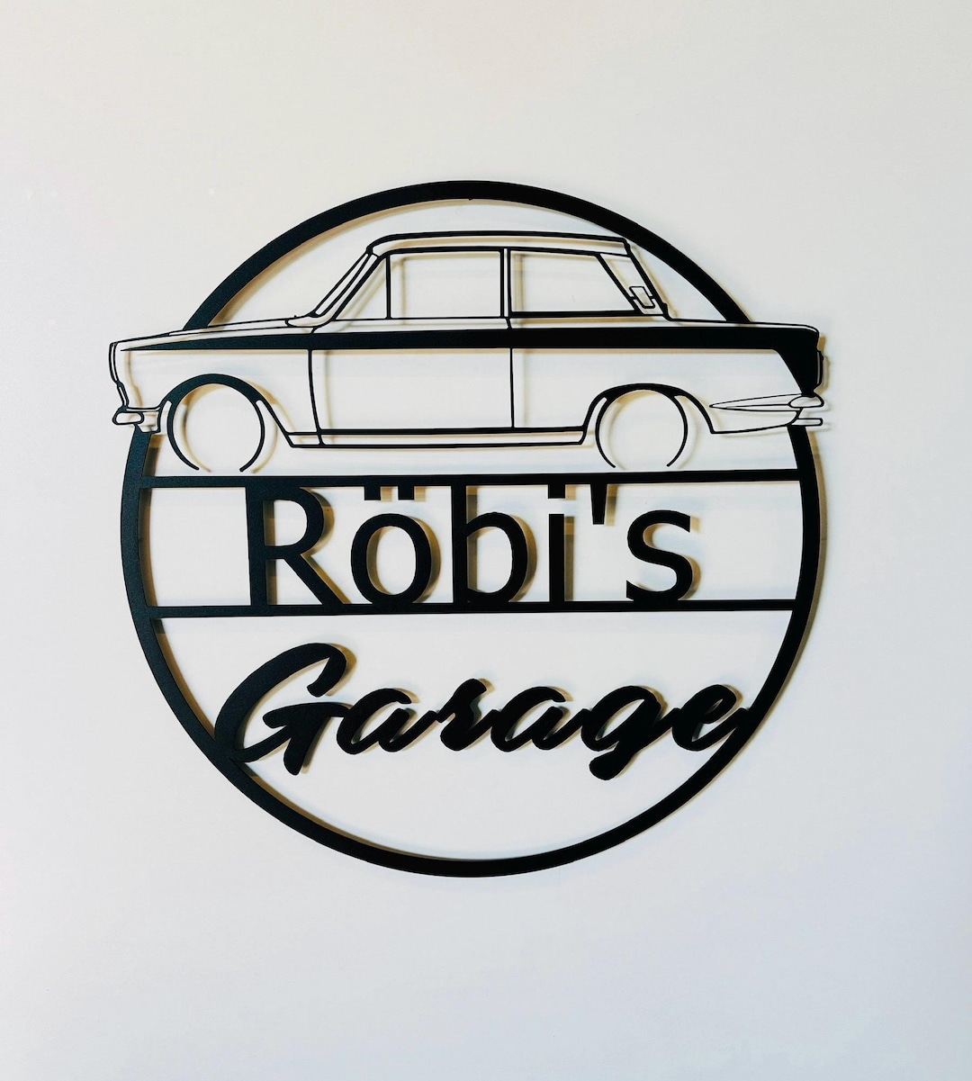 Custom Classic Car Theme Metal Wall Art , Classic Car Garage Wall Sign ...