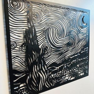 Starry Night Metal Wall Art , Van Gogh Starry Night Wall Decor , Living ...