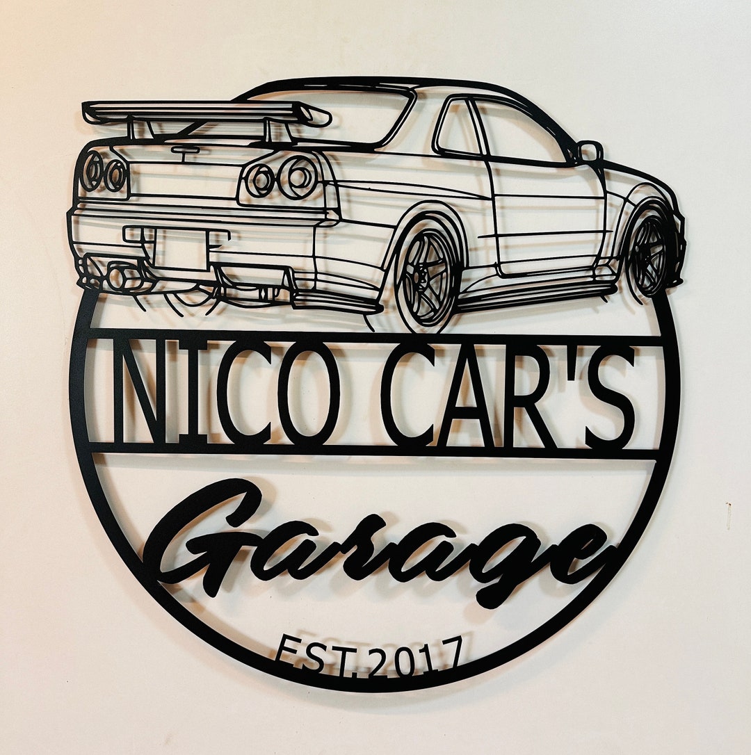 Custom R34 Gtr Nismo Theme Metal Wall Sign , Custom R34 Gtr Nismo Metal ...