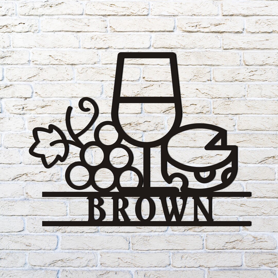 Personalized Kitchen Metal Wall Art , Personalized Metal Wine Theme ...