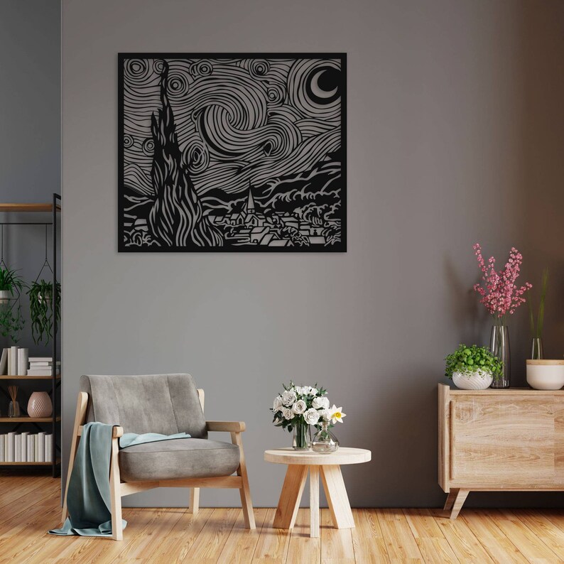 Starry Night Metal Wall Art Van Gogh Starry Night Wall Decor - Etsy
