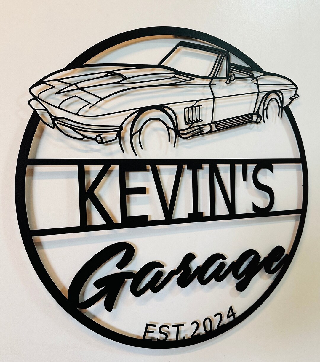 Custom Corvette C2 Theme Metal Wall Sign , Custom C2 Metal Decor ...