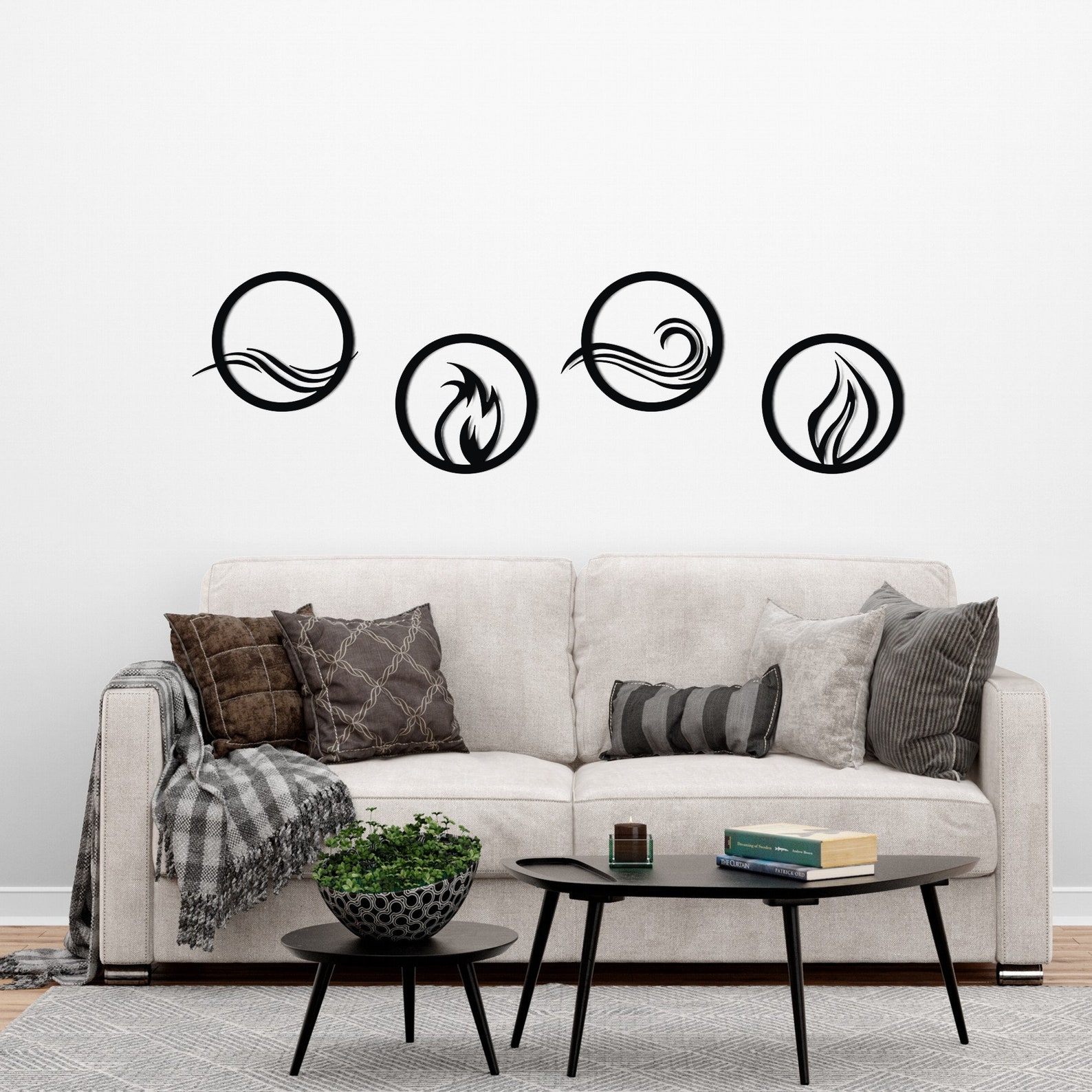 Four Elements Metal Wall Decor 4 Elements Metal Wall Art - Etsy