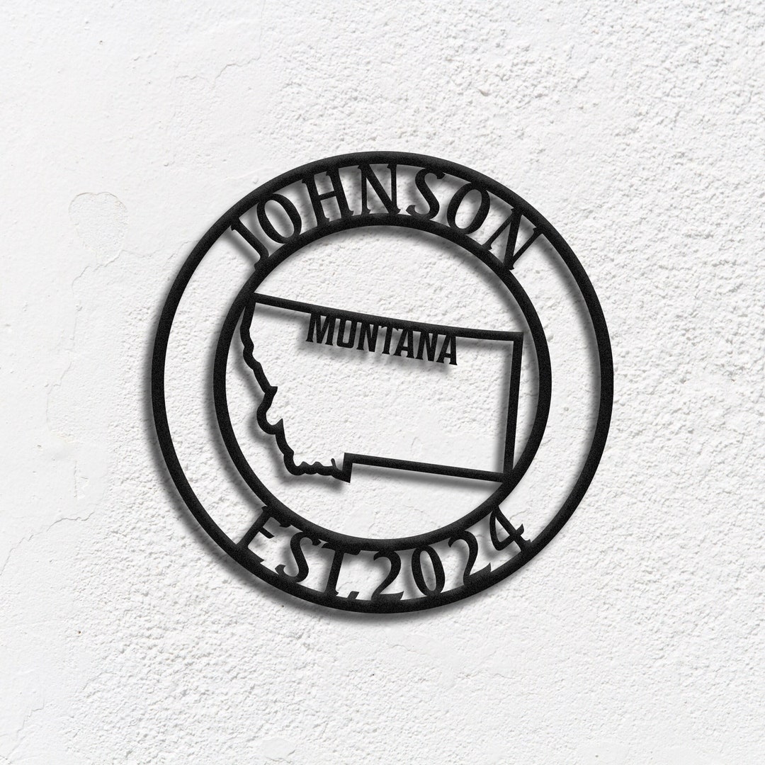 Custom Montana State Sign , Custom State Theme Metal Wall Decor ...