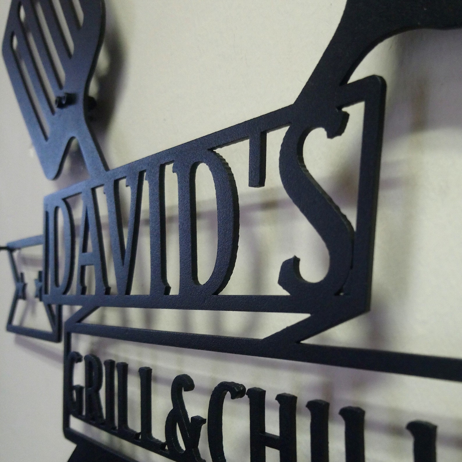 Personalized BBQ Name Sign Last Name Metal Wall Art Family | Etsy
