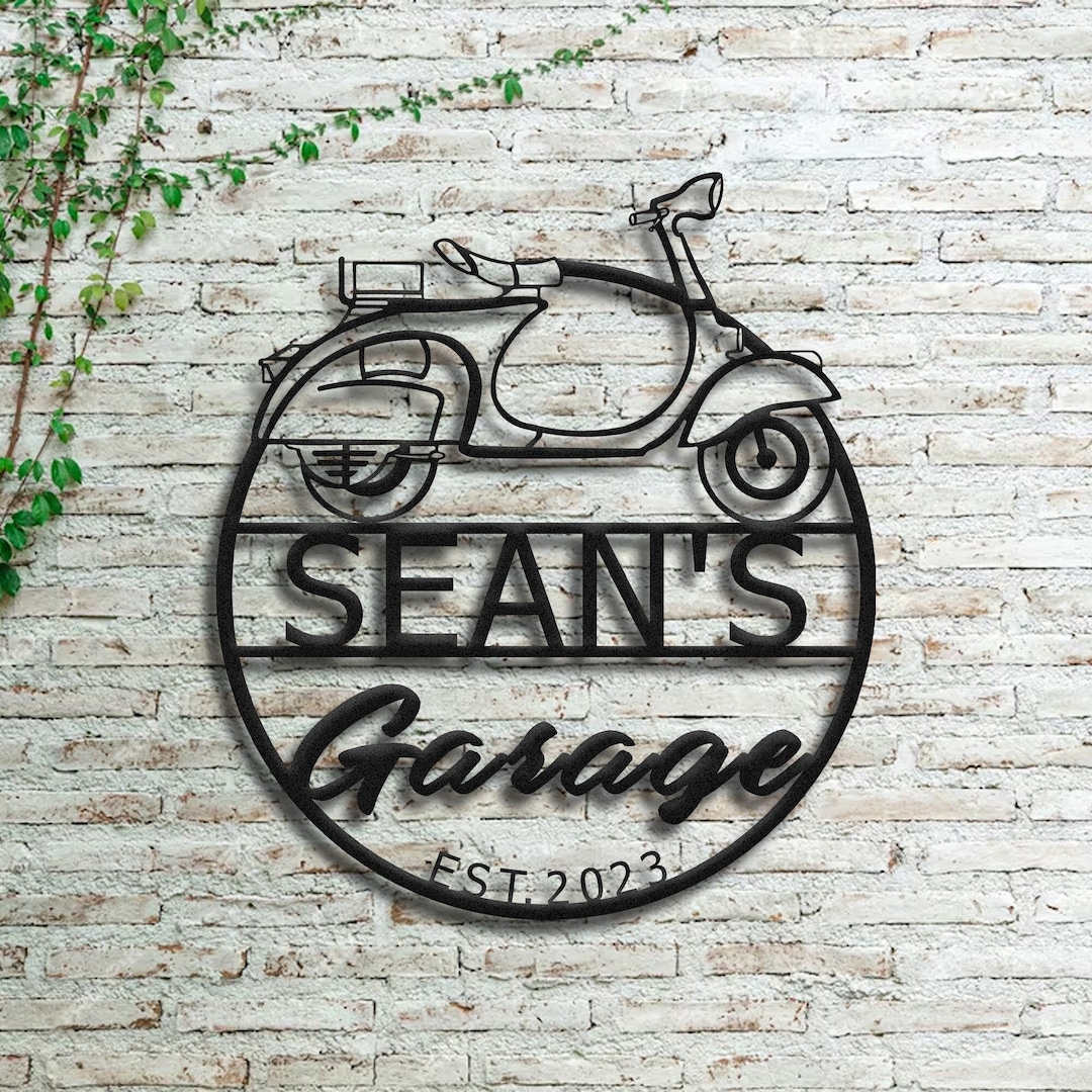 Custom Vespa Theme Metal Wall Sign , Custom Vespa Metal Decor , Custom ...