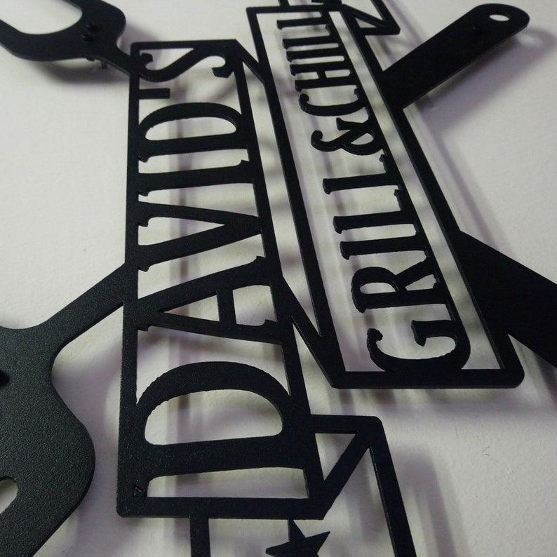Personalized BBQ Name Sign Last Name Metal Wall Art Family | Etsy