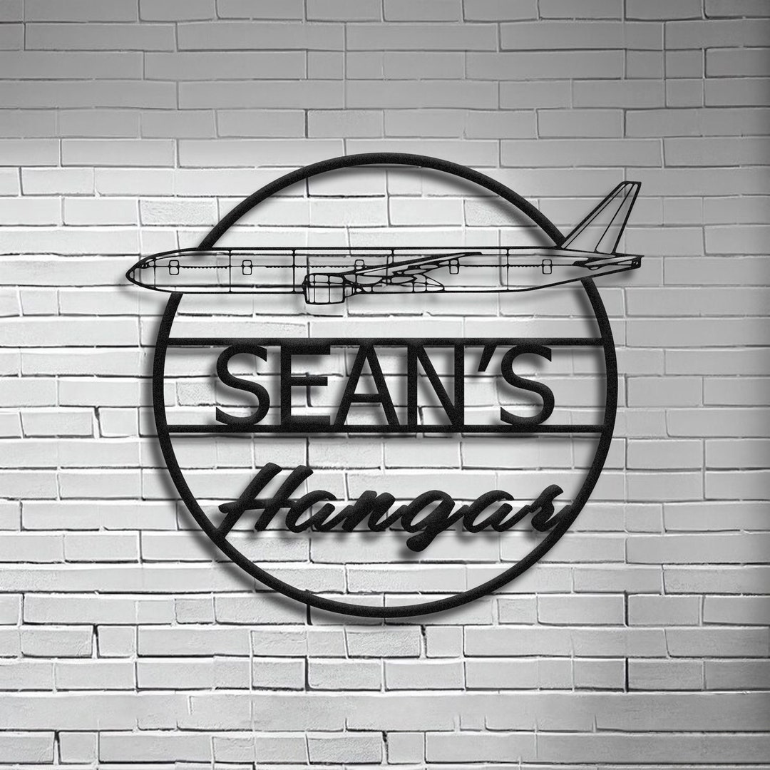 Custom 777 Theme Metal Wall Sign , Custom Airplane Theme Metal Decor ...