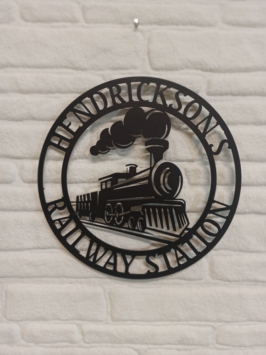 Personalized Railroad Metal Wall Sign , Custom Train Metal Wall Decor ...