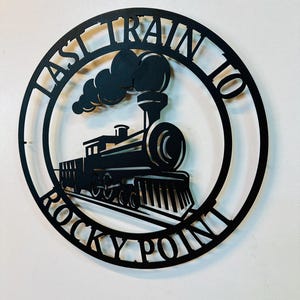 Personalized Railroad Metal Wall Sign , Custom Train Metal Wall Decor ...