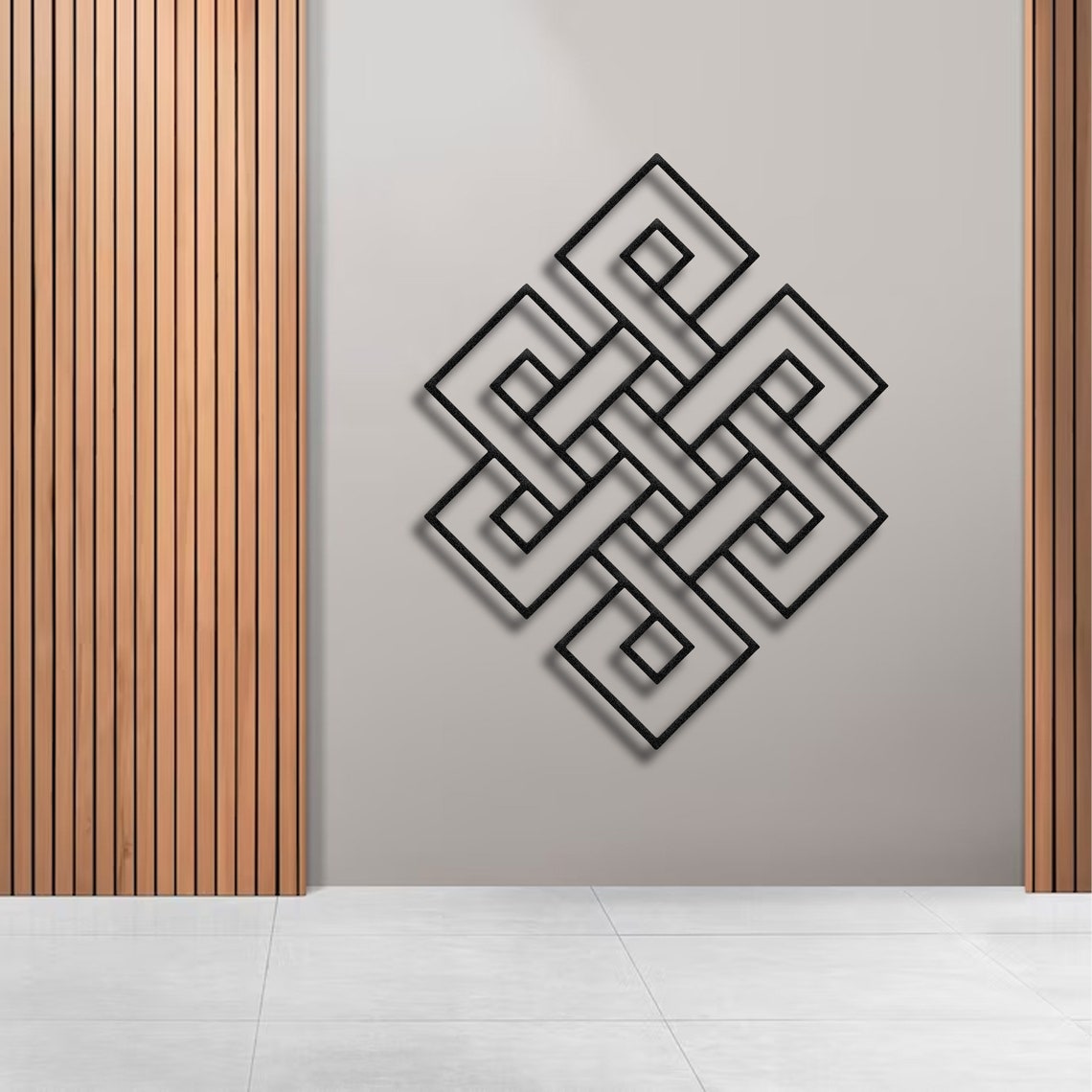 Shrivatsa Metal Wall Art: Eternal Knot, Lucky Charm Decor - Etsy
