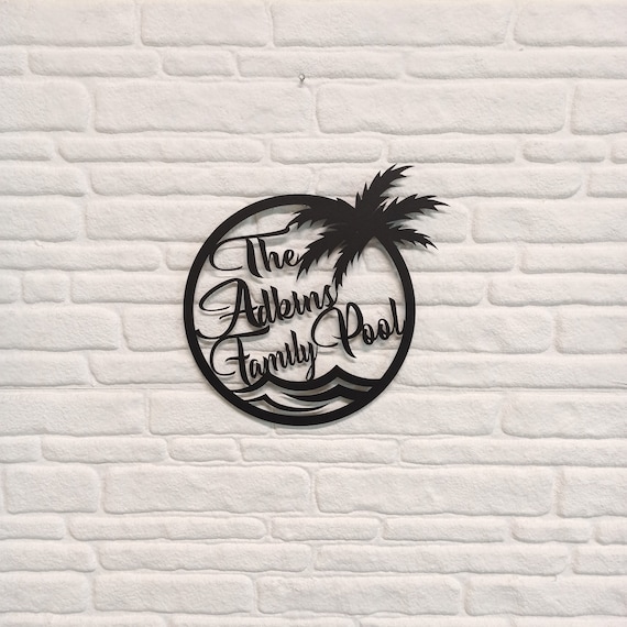 Custom Family Name Pool Sign Custom Family Pool Wall Decor | Etsy