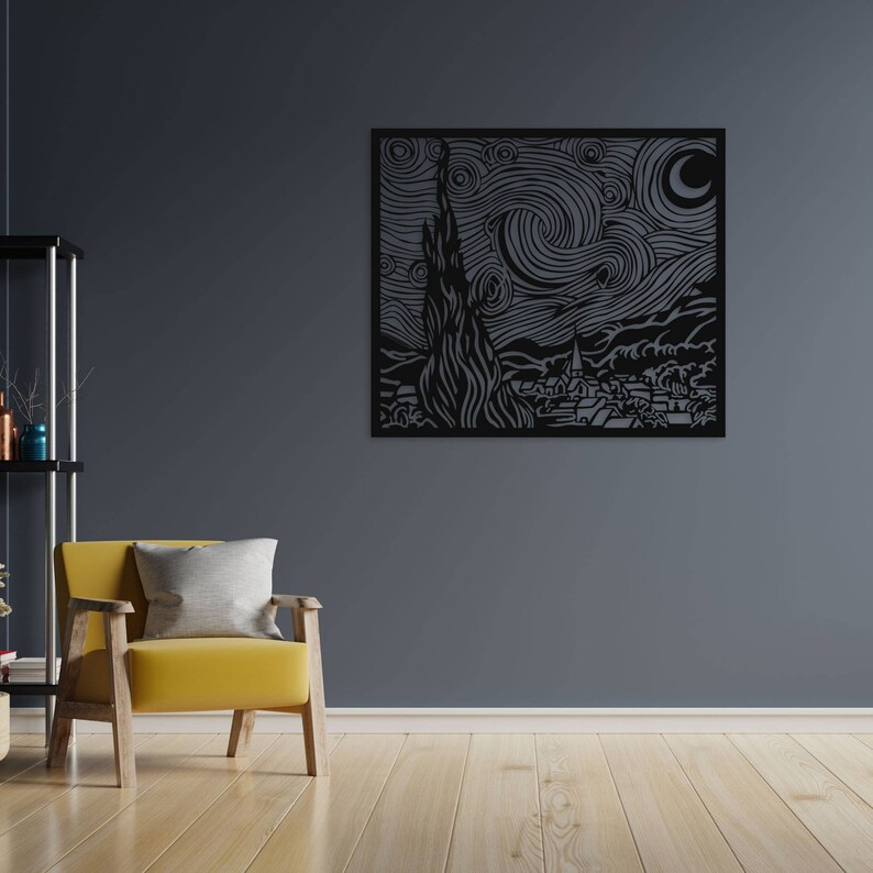 Starry Night Metal Wall Art Van Gogh Starry Night Wall Decor - Etsy