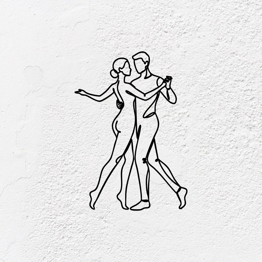 Dance Theme Line Art Decor , Dancing Couple Metal Sign - Etsy
