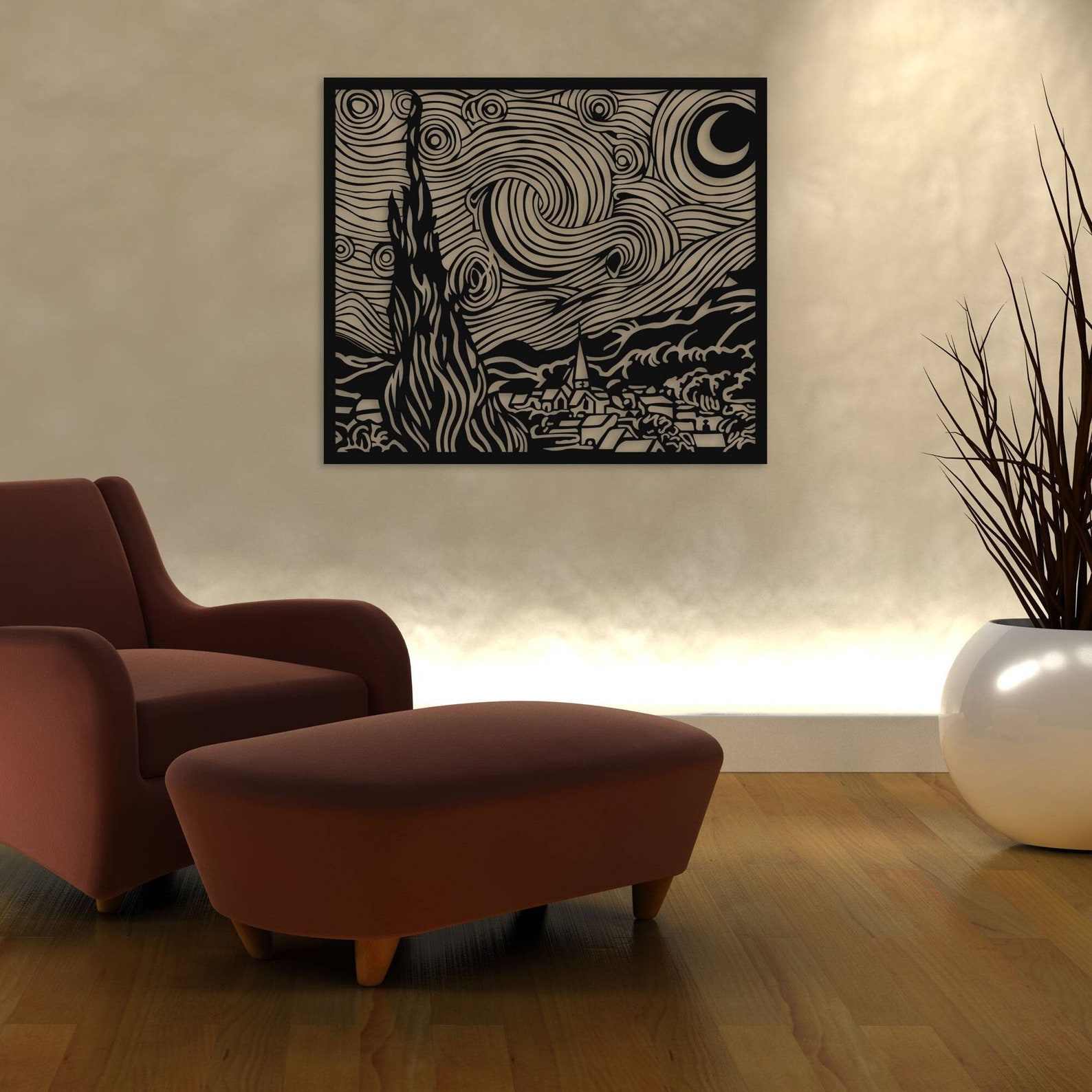 Starry Night Metal Wall Art Van Gogh Starry Night Wall Decor - Etsy