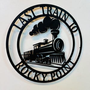 Personalized Railroad Metal Wall Sign , Custom Train Metal Wall Decor ...