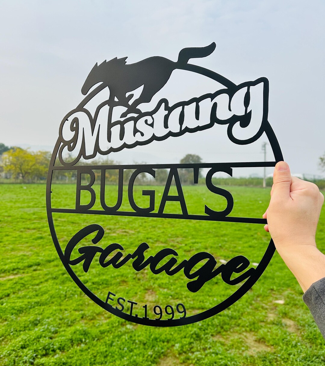 Custom Mustang Garage Metal Sign: Personalized Wall Decor - Etsy
