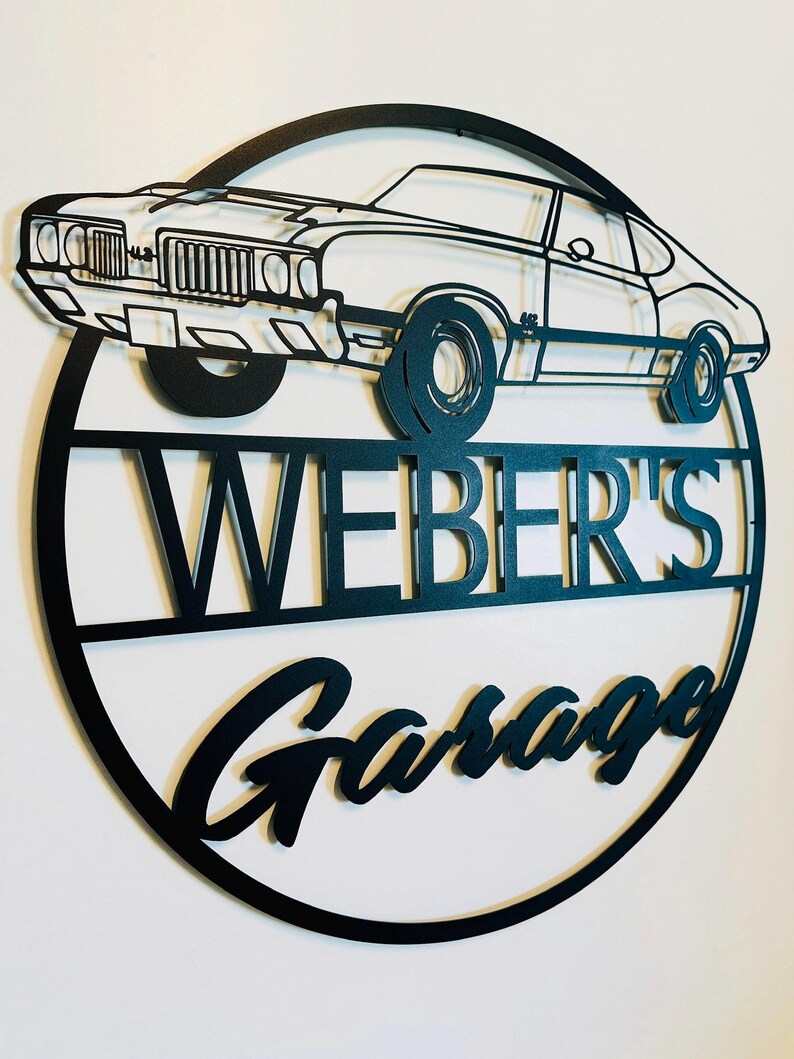 Custom 442 Theme Metal Wall Sign: Personalized Garage Decor - Etsy