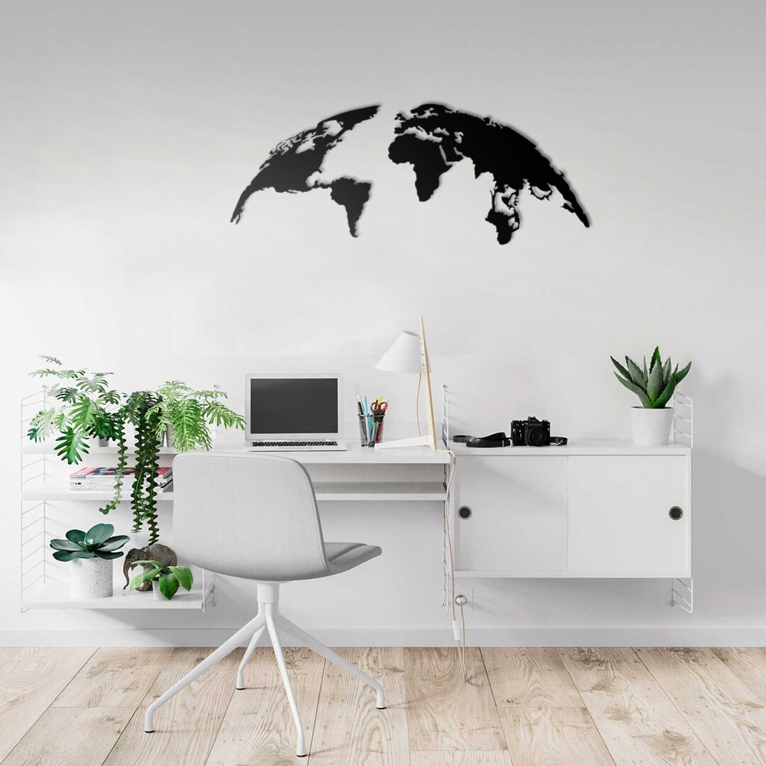 Metal World Mapsmetal Wall Decor Home Metal Decor Art Work - Etsy