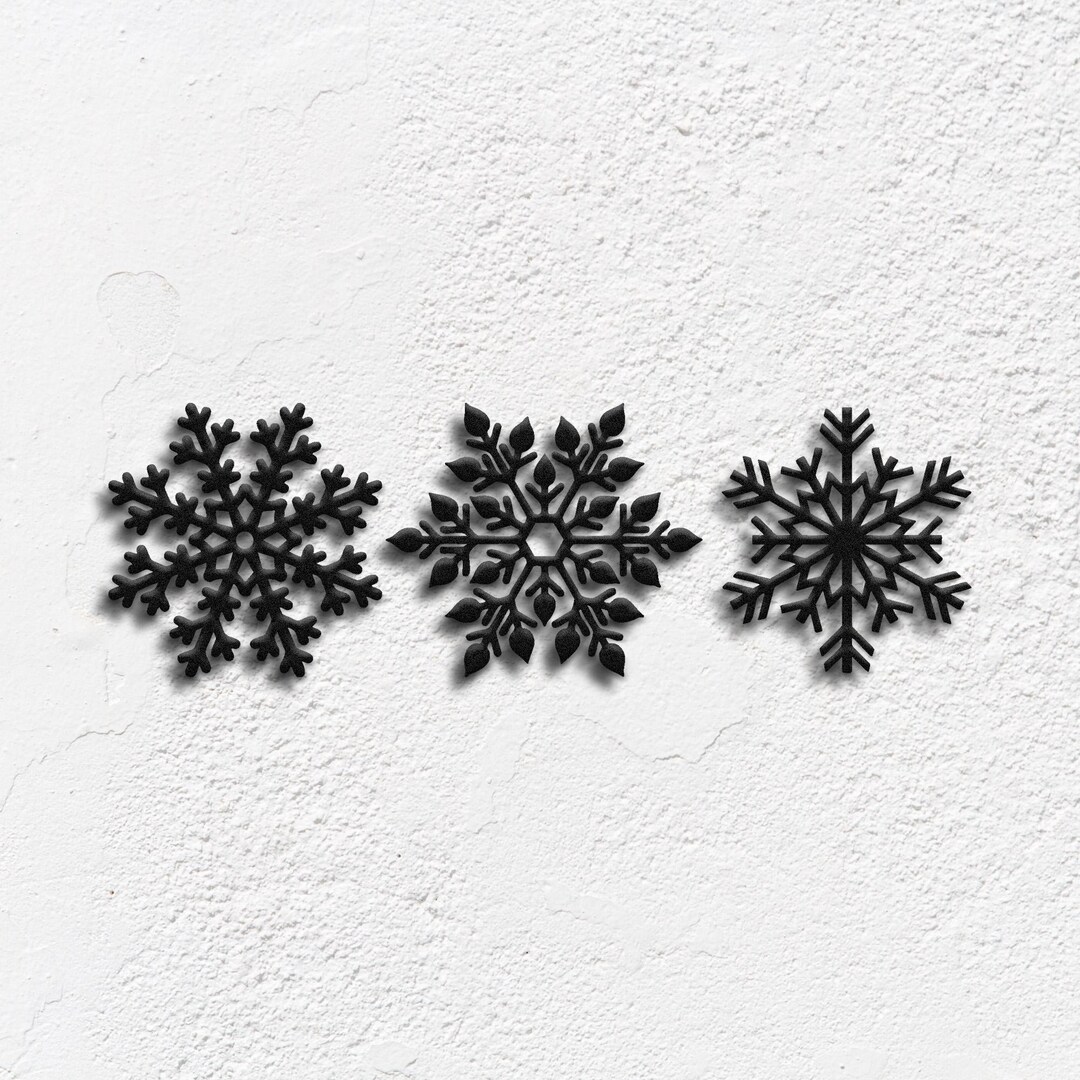 Snowflakes Metal Wall Art (set of Three) , Snowflake Metal Wall Decor ...