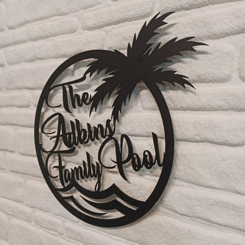 Custom Family Name Pool Sign Custom Family Pool Wall Decor - Etsy