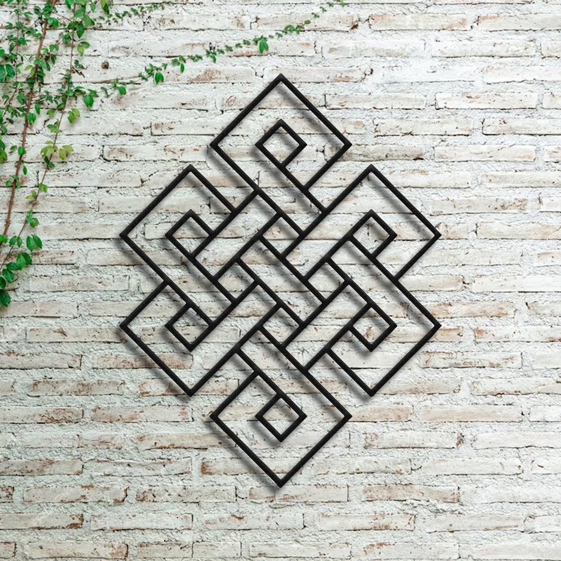 Shrivatsa Metal Wall Art: Eternal Knot, Lucky Charm Decor - Etsy