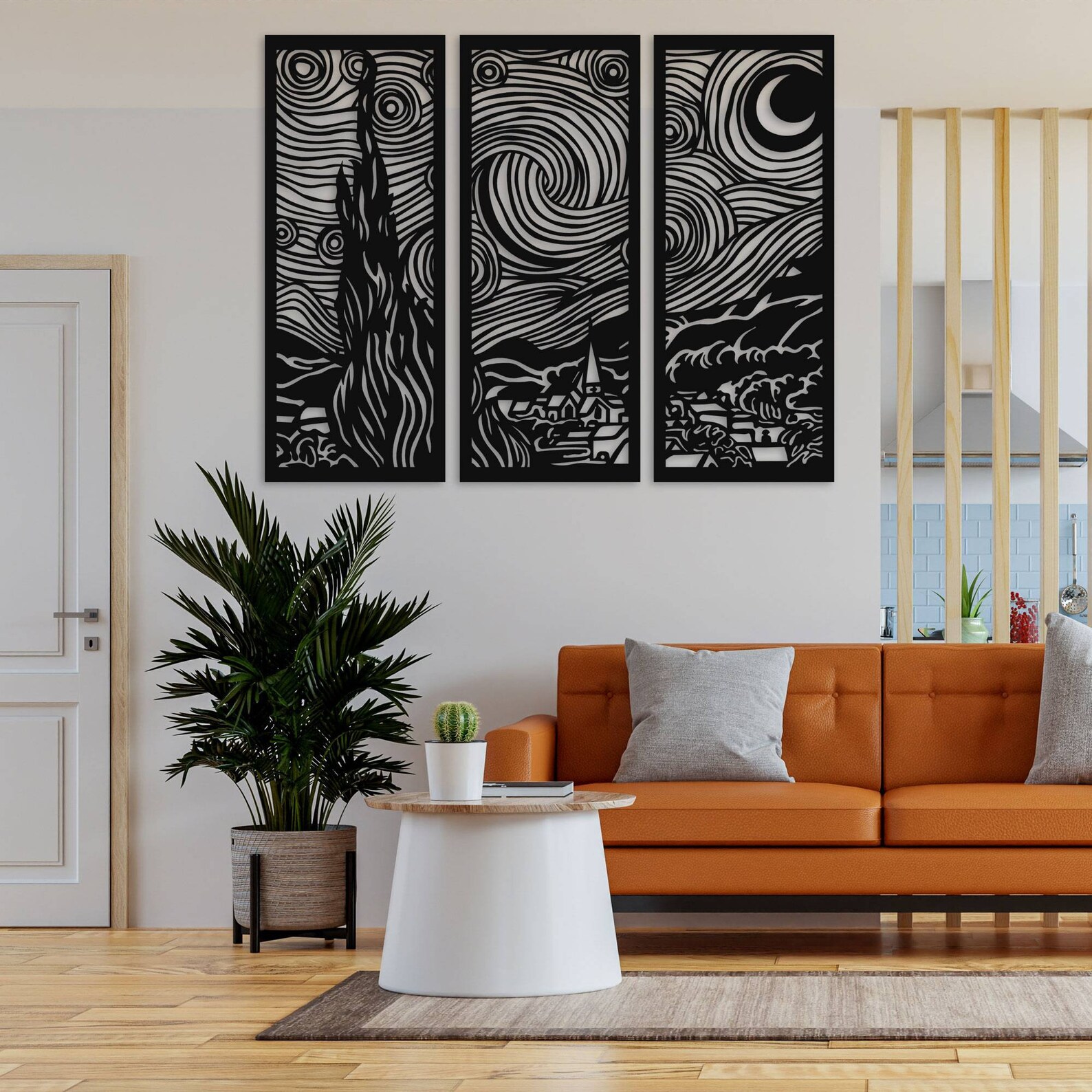 Van Gogh Starry Night Metal Wall Art - 3 Piece Set - Etsy