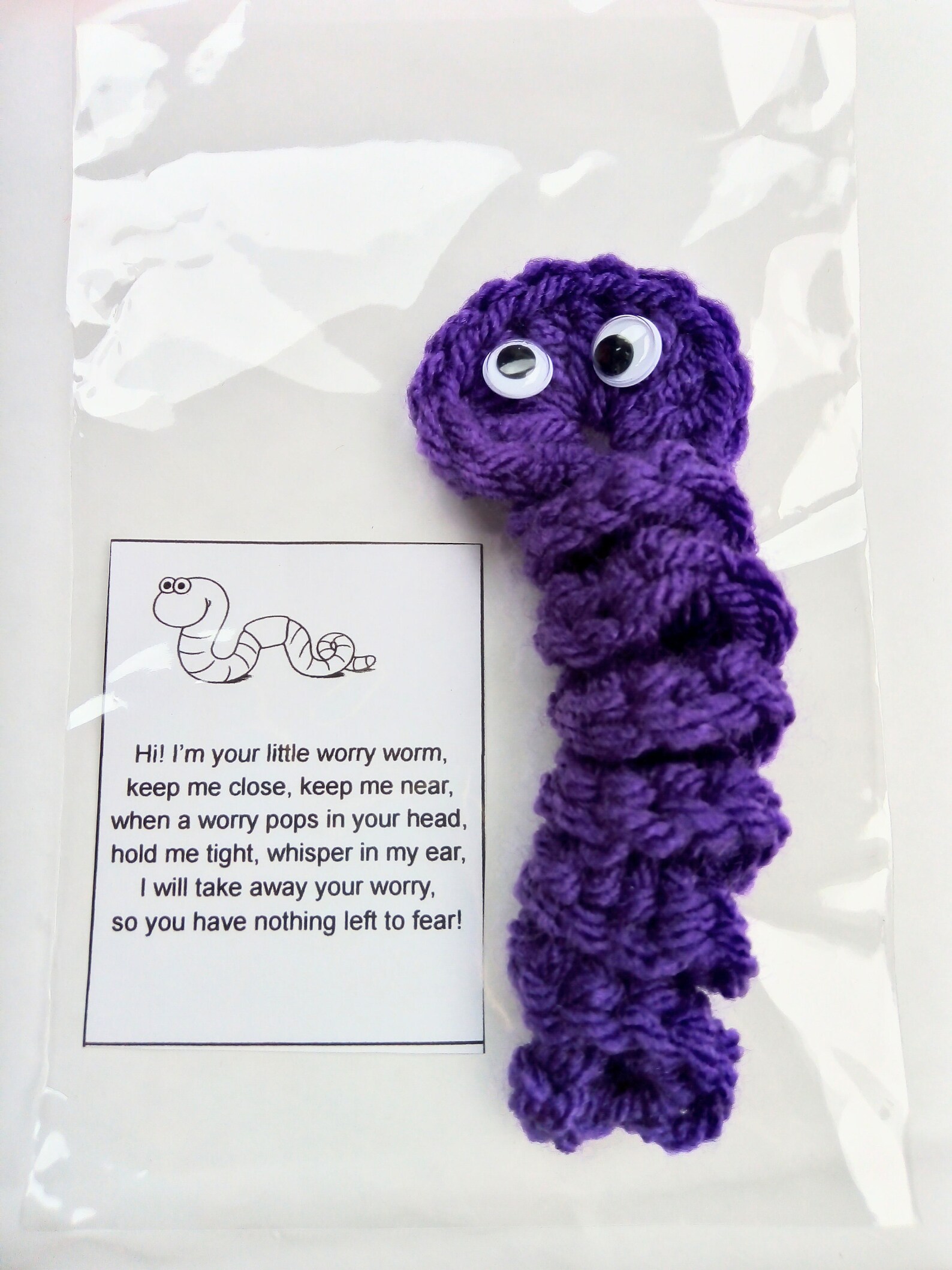 Worry Worm With Googly Eyes - Etsy