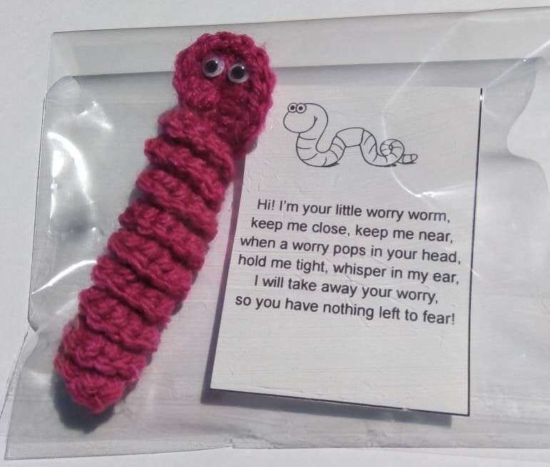 Worry worm with googly eyes | Etsy