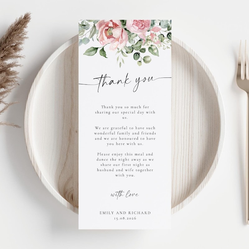 Pink Thank You Plate Template - Etsy