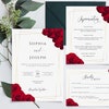 Red Wedding Invitation Template, Printable Red Rose & Black Border ...