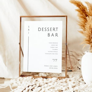 Monogram Dessert Bar Sign Template, Printable Wedding Dessert Sign ...