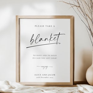 Wedding Blanket Printable Sign Template, Modern Script, Editable to ...