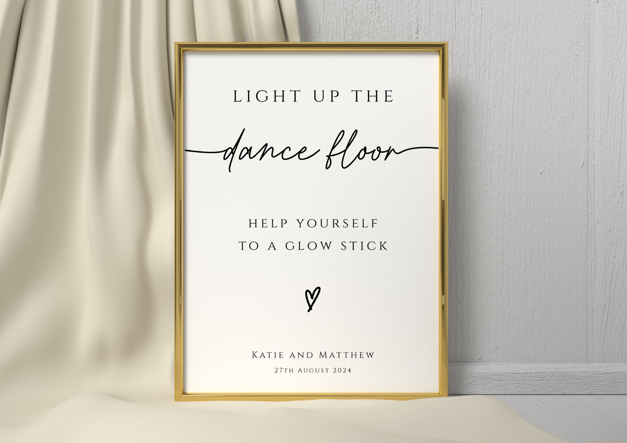 Wedding Glow Stick Sign Template, Light up the Dance Floor Sign ...