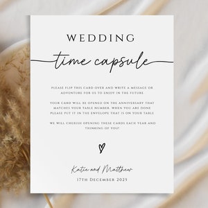 Wedding Time Capsule Sign Template, Message for Mr and Mrs, Wedding ...
