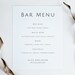 Editable Bar Menu Template, Printable Wedding Drinks Menu Diy Sign ...