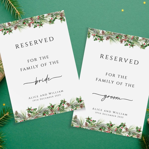 Printable Christmas Reserved Sign - Etsy