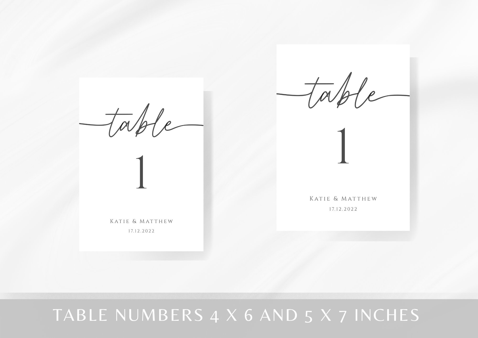 Table Number Template Simple Wedding Table Number Signs - Etsy