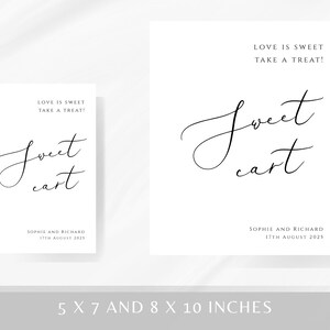 Wedding Sweet Cart Sign Template, Elegant Script Love is Sweet Take a ...