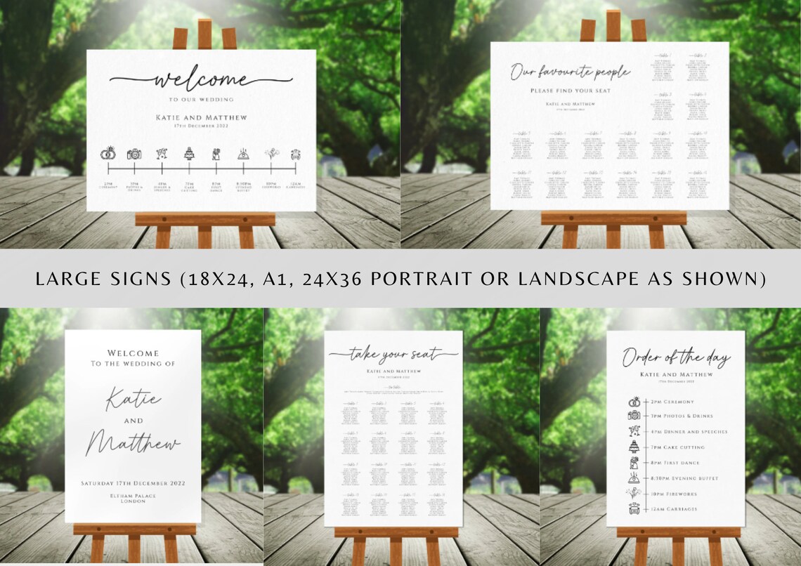 Simple Wedding Template Bundle Diy Wedding Stationary Kit - Etsy UK