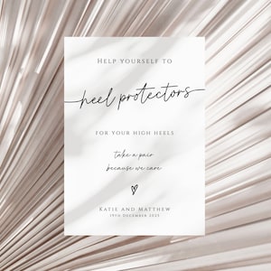 Wedding Heel Protectors Sign Template, Printable High Heels Sign ...
