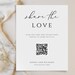 Share the Love QR Code Sign Template, Elegant Wedding Photo Sign ...