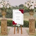 Red Rose Wedding Welcome Sign Template, Black Border Diy Printable ...