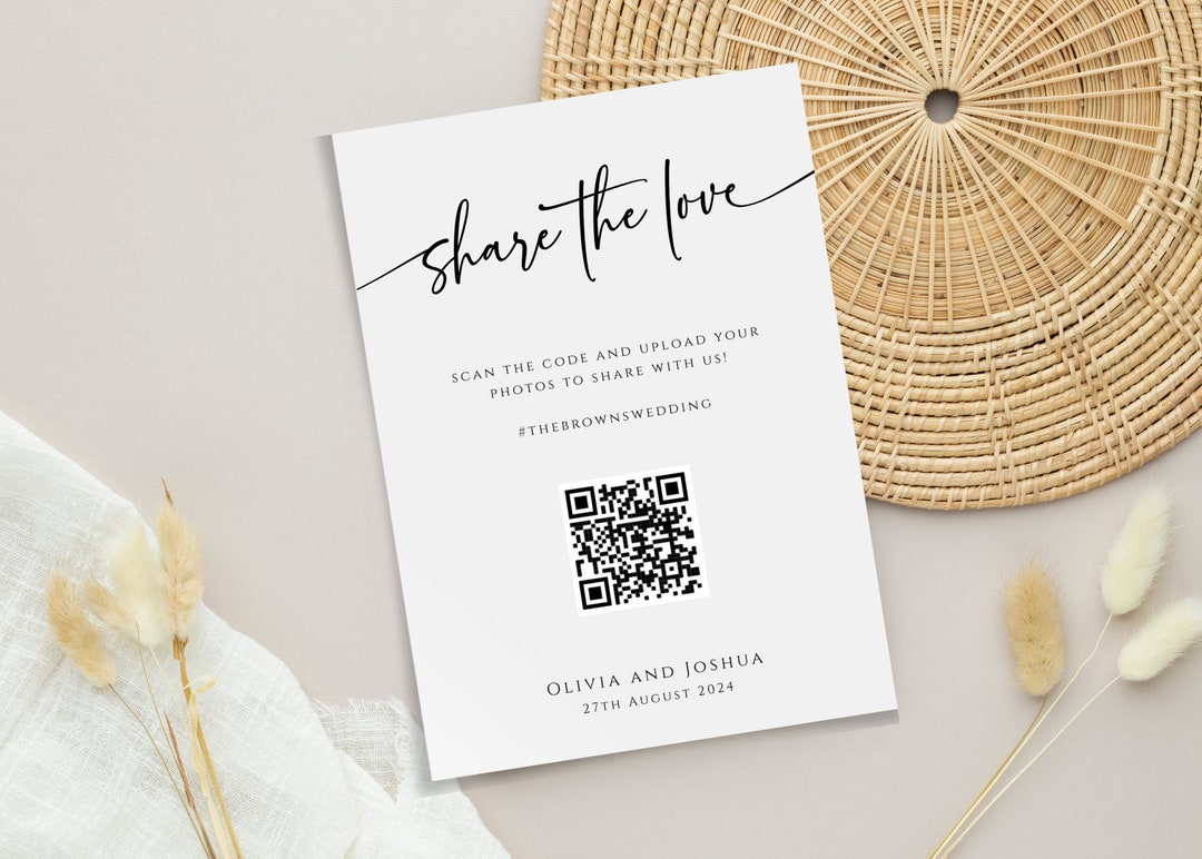 Share the Love QR Code Sign Template, Modern Photo Sign Printable ...