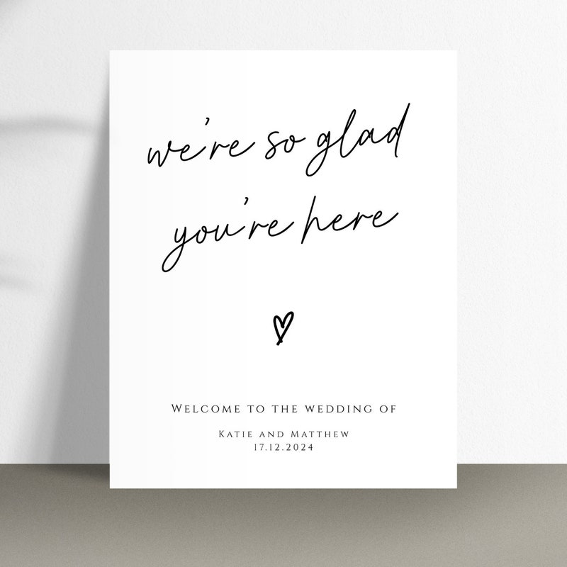 Welcome We Are Glad You Are Here Sign - Etsy