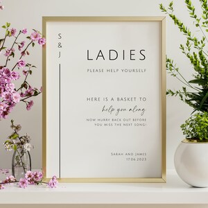 Modern Wedding Bathroom Sign Template, Wedding Ladies Gents Basket Sign ...